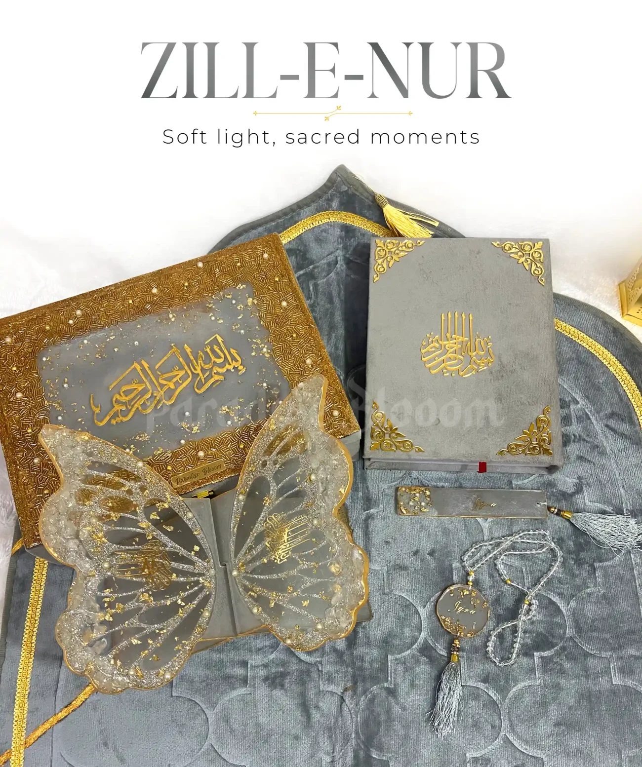 ZILL-E-NUR Ibadat Box Set Grey Color - Paradise Blooom
